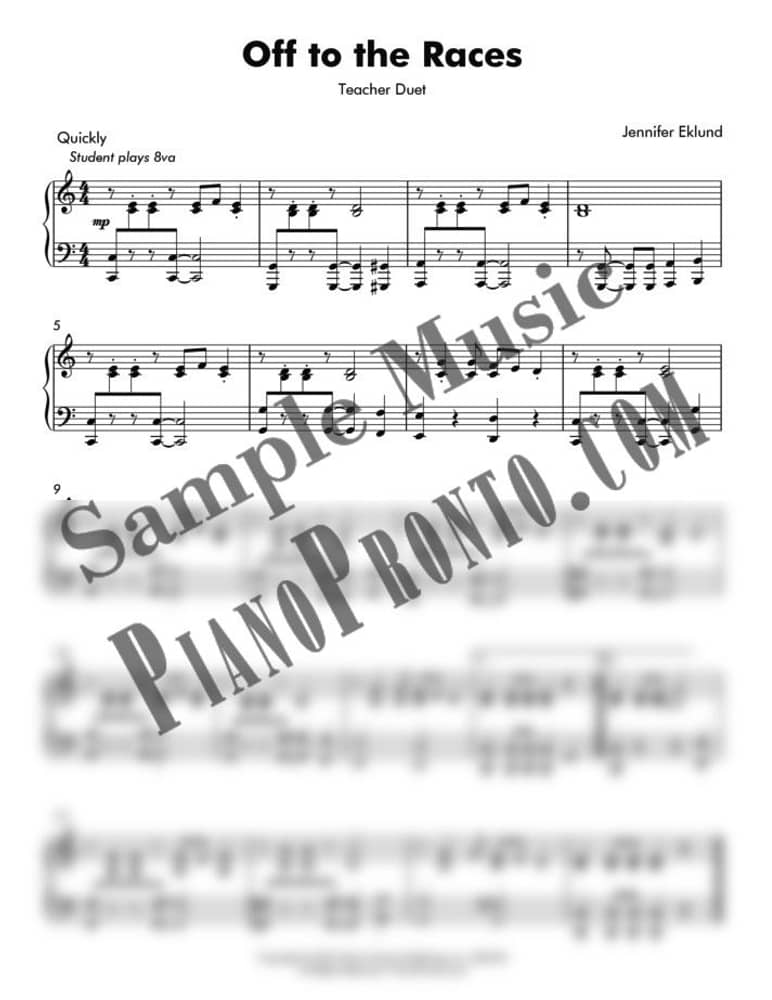 Look Inside | Off to the Races | Piano Pronto Publishing