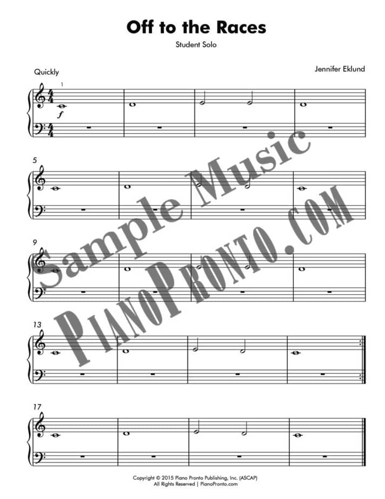 Look Inside | Off to the Races | Piano Pronto Publishing