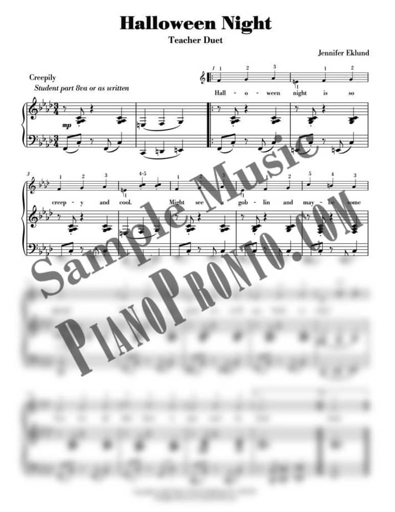 Look Inside | Halloween Night | Piano Pronto Publishing