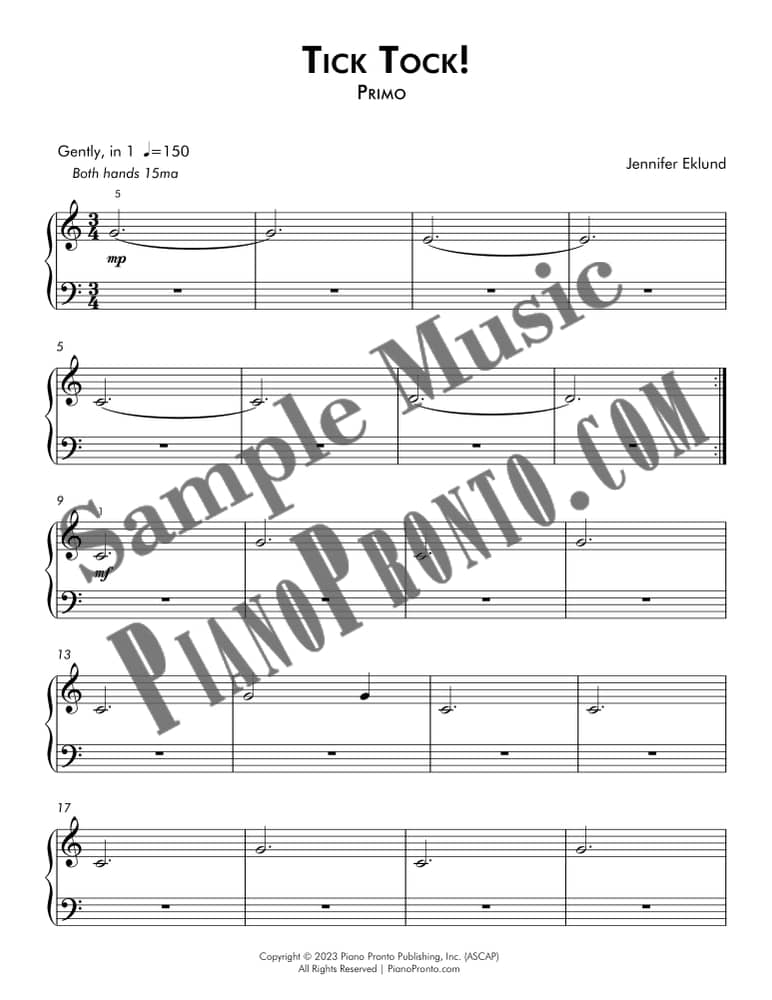 Look Inside | Tick Tock! | Piano Pronto Publishing