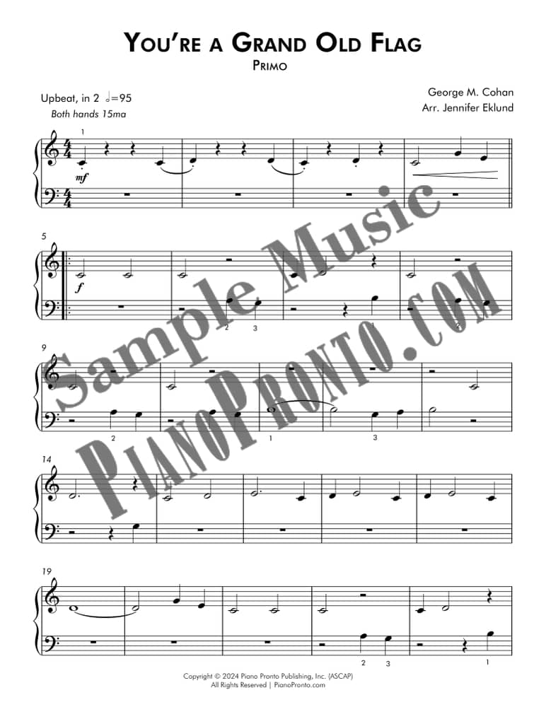 Look Inside | You’re a Grand Old Flag | Piano Pronto Publishing