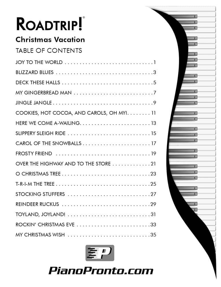 Look Inside | Roadtrip!® Christmas Vacation | Piano Pronto Publishing
