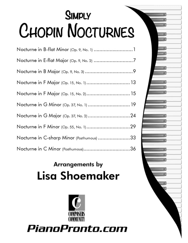 Look Inside | Simply Chopin Nocturnes | Piano Pronto Publishing