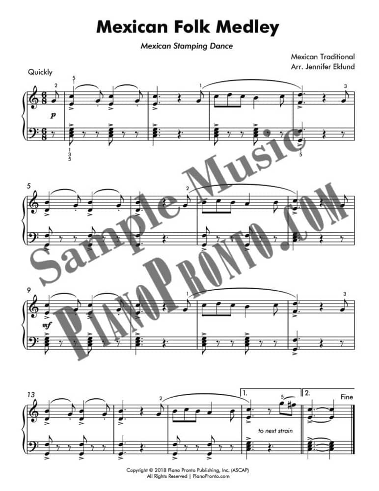 Look Inside | Mexican Folk Medley | Piano Pronto Publishing