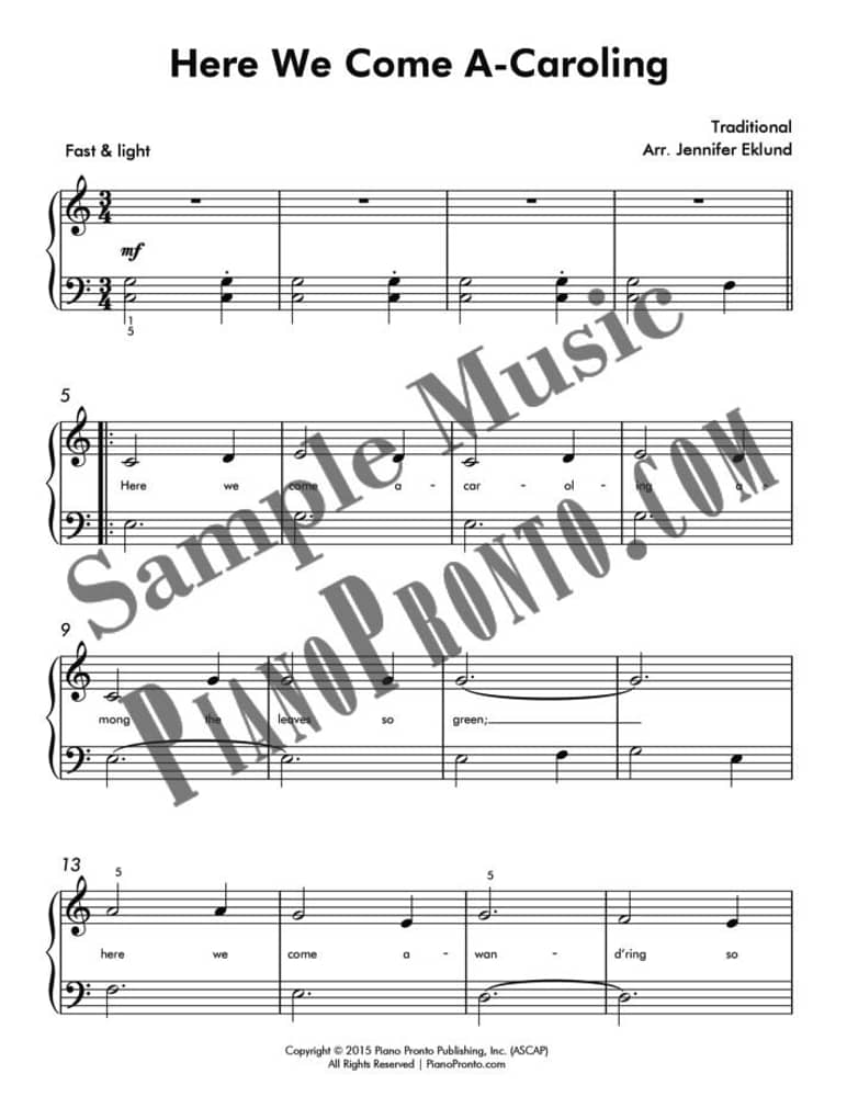Look Inside | Here We Come A-Caroling | Piano Pronto Publishing