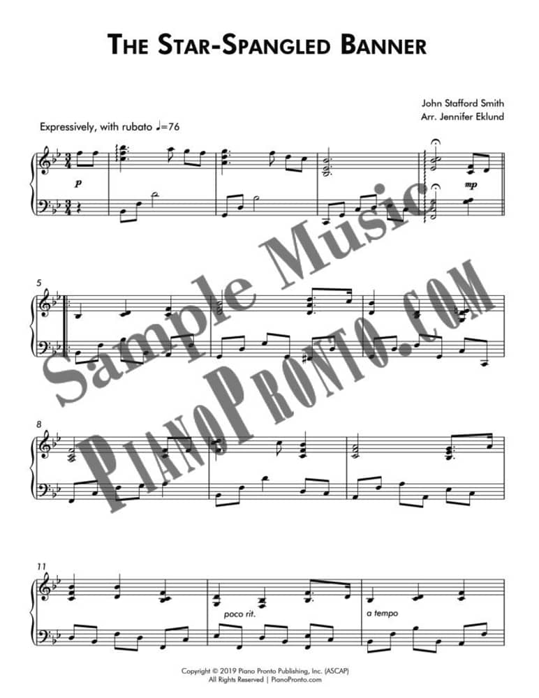 Look Inside | The Star-Spangled Banner | Piano Pronto Publishing