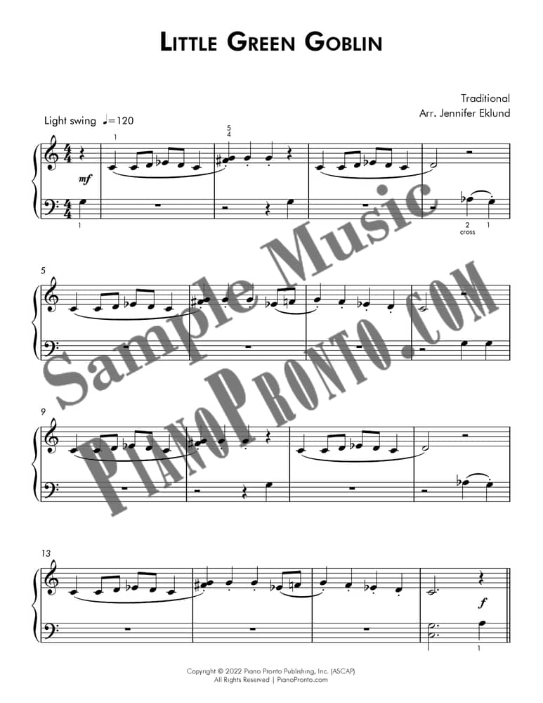 Look Inside | Little Green Goblin | Piano Pronto Publishing